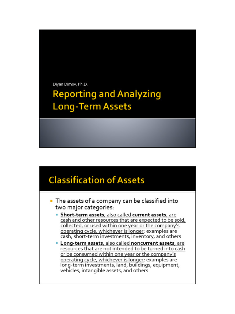Lecture 7 - Long-Term Assets | PDF | Depreciation | Debits And Credits