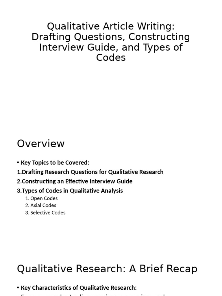 Qualitative Research: Interview Guide & Coding | PDF | Qualitative Research | Psychology