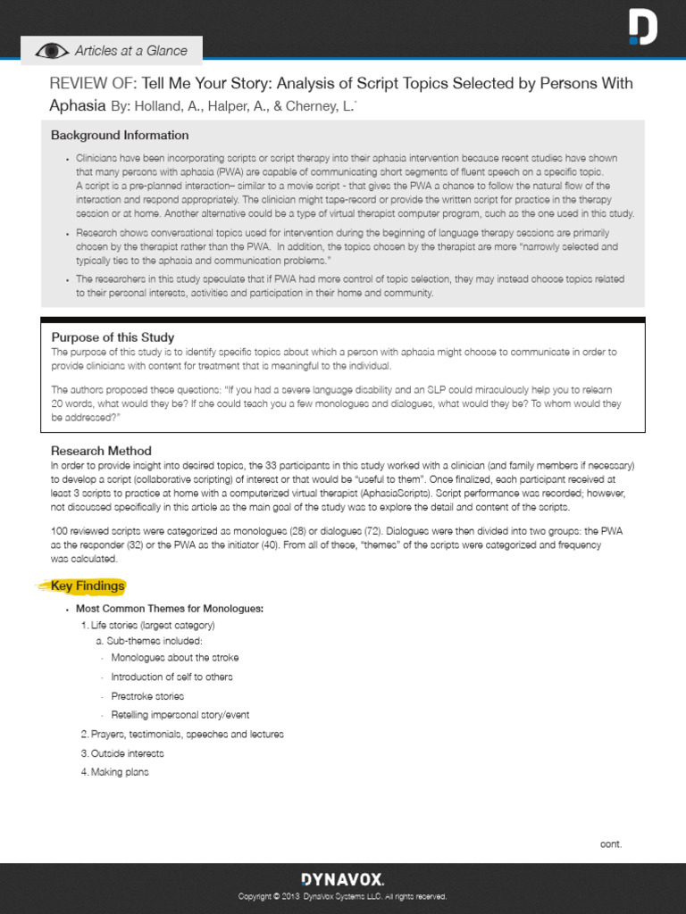 Compass Article Hs Aag Script Topics | PDF | Aphasia | Speech