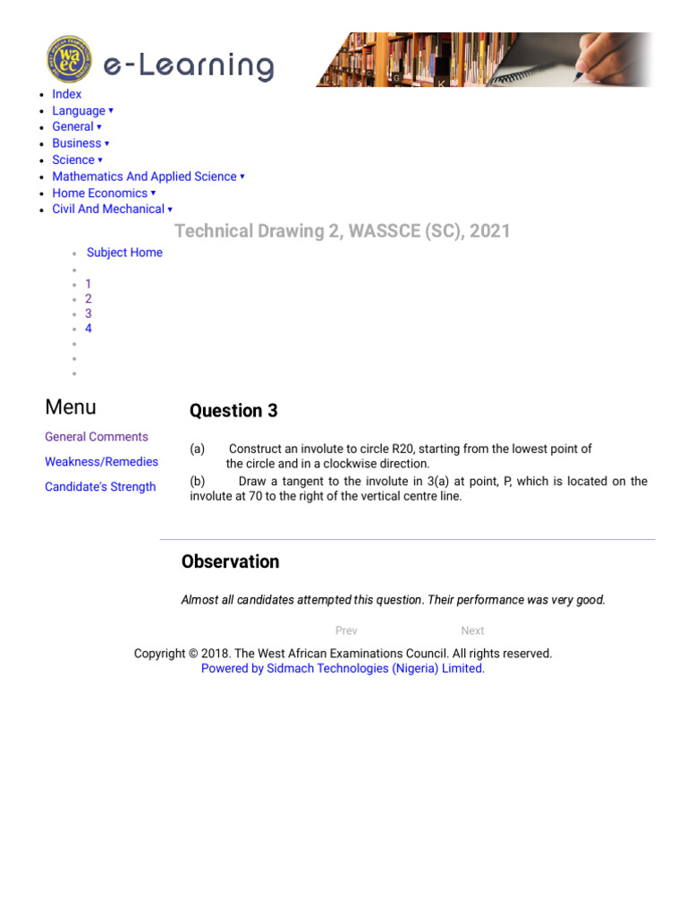 Technical DrawingPractice 2, WASSCE (SC), 2021 | PDF