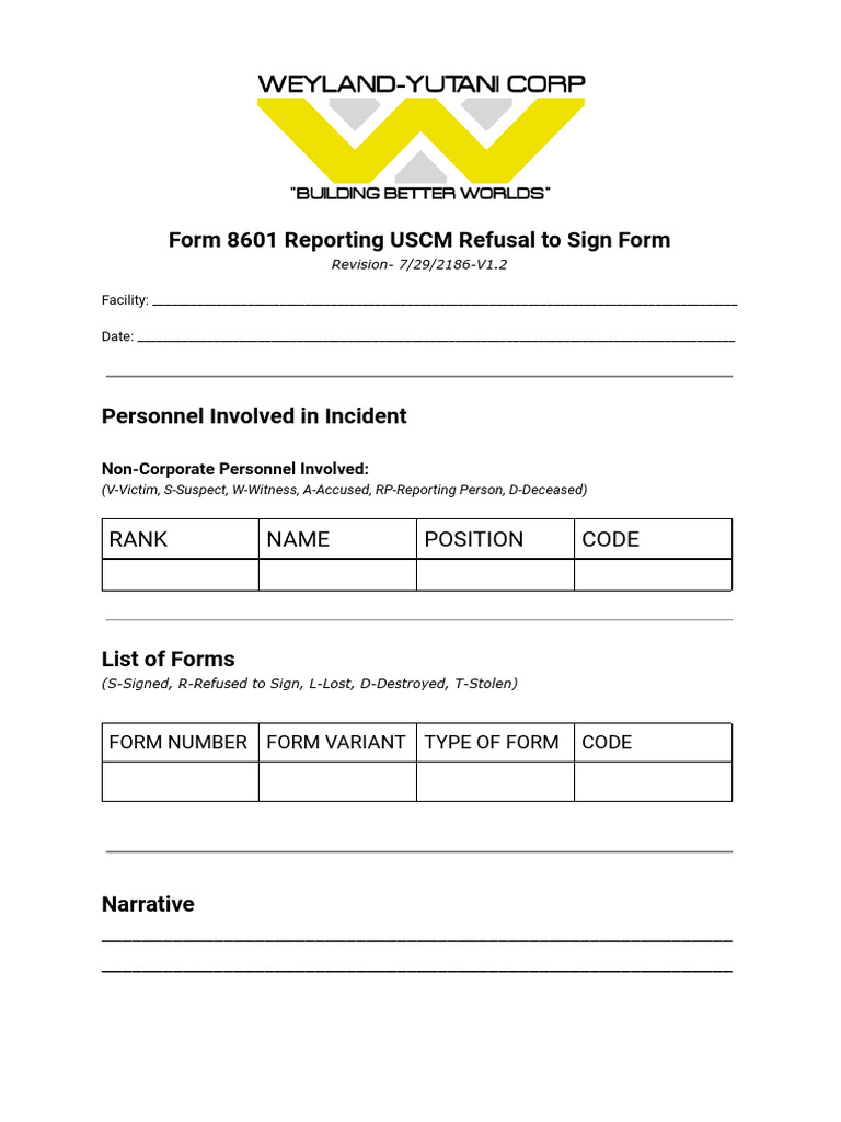Form 8601 USCM Refusal Report | PDF