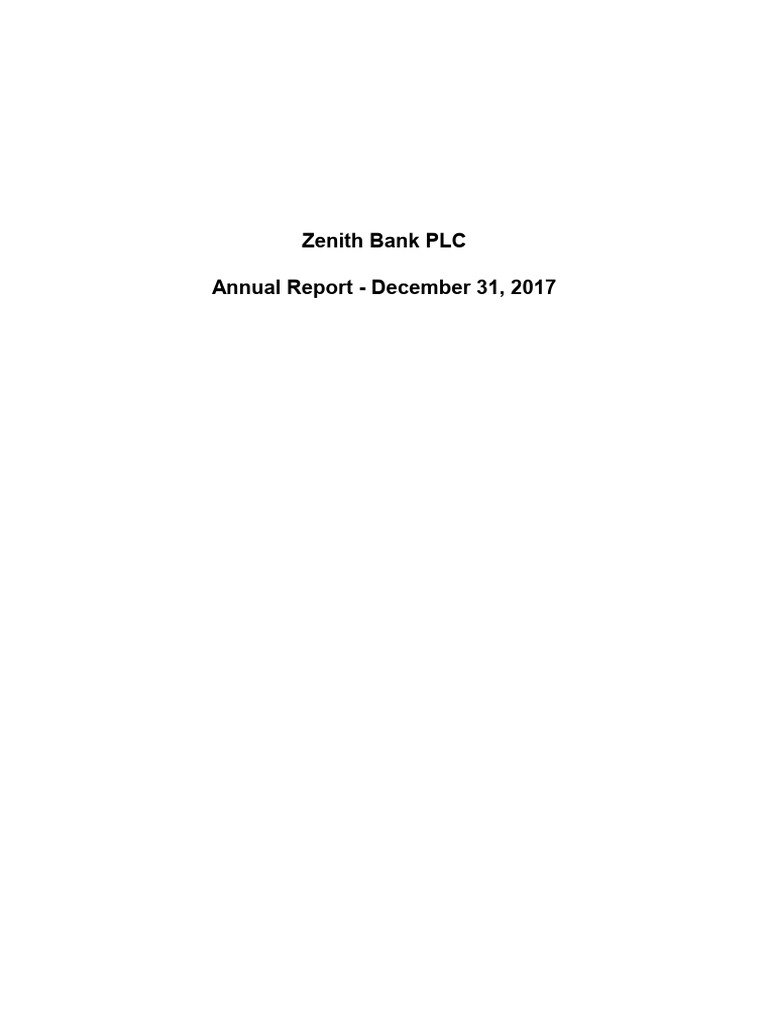 Zenith Bank PLC Financial Statements March 2018 | PDF | Internal Audit ...