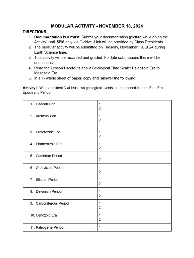 Modular-Activity-for-Earth-Science | PDF | Geologic Time Scale | Geology