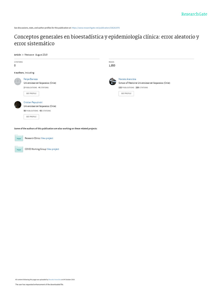 21 - Error Aleatorio y Error Sistemático | PDF | Estadísticas | Hipótesis