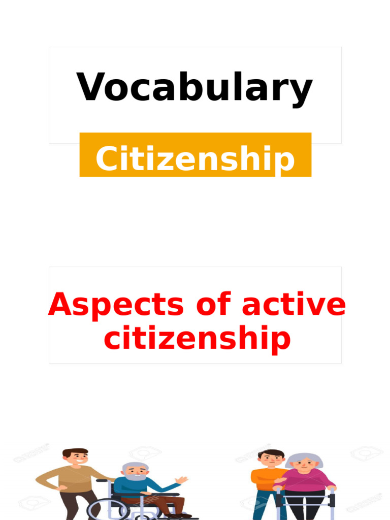 Vocabulary Citizenship | PDF | Citizenship | Government And Personhood