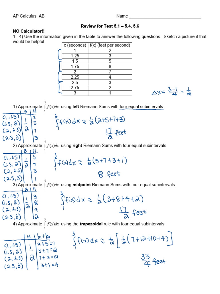 AP Calculus AB Test Review Guide | PDF | Mathematical Analysis ...