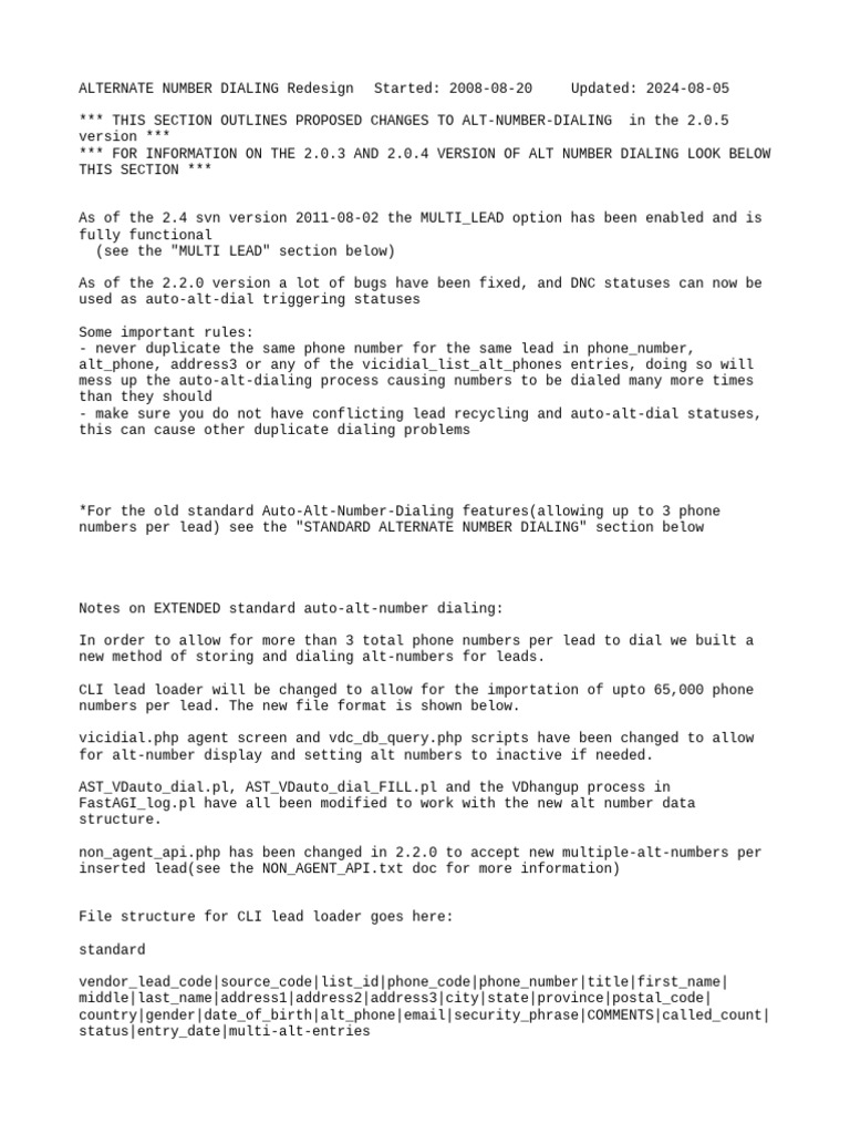 ALTERNATE_NUMBER_DIALING | PDF | Telephone Number | Computer Science