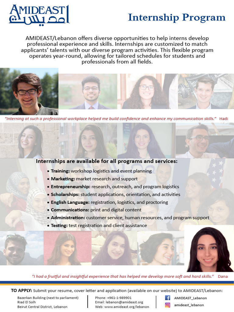 Internship flyer Lebanon | PDF