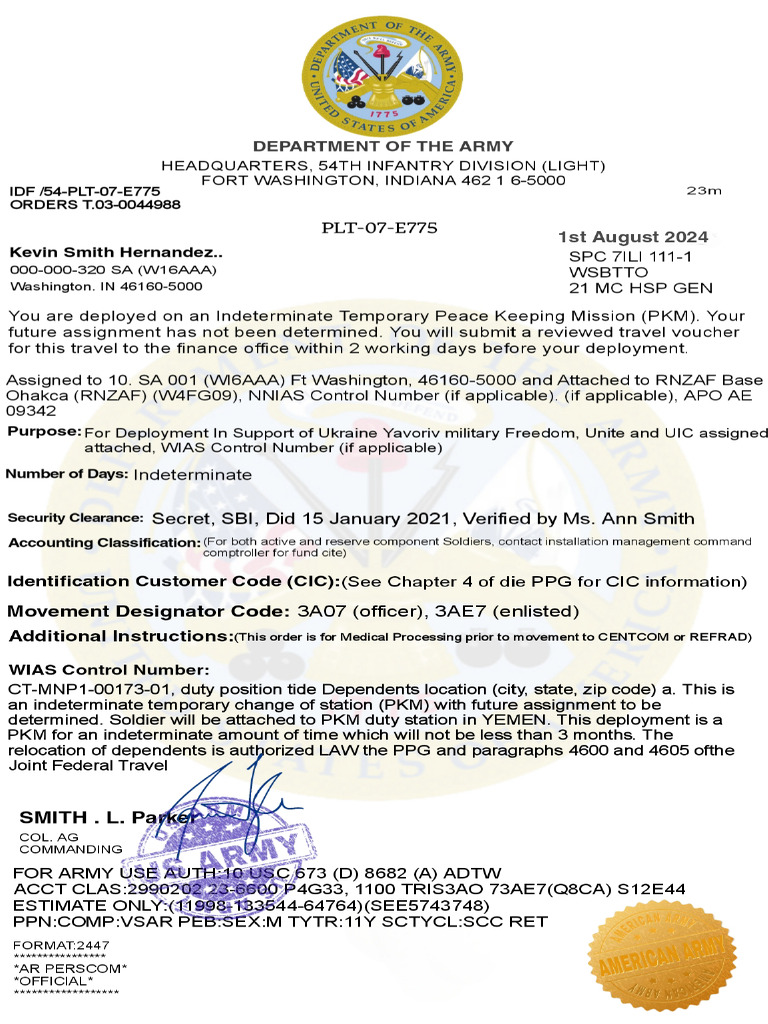 Department of Army | PDF