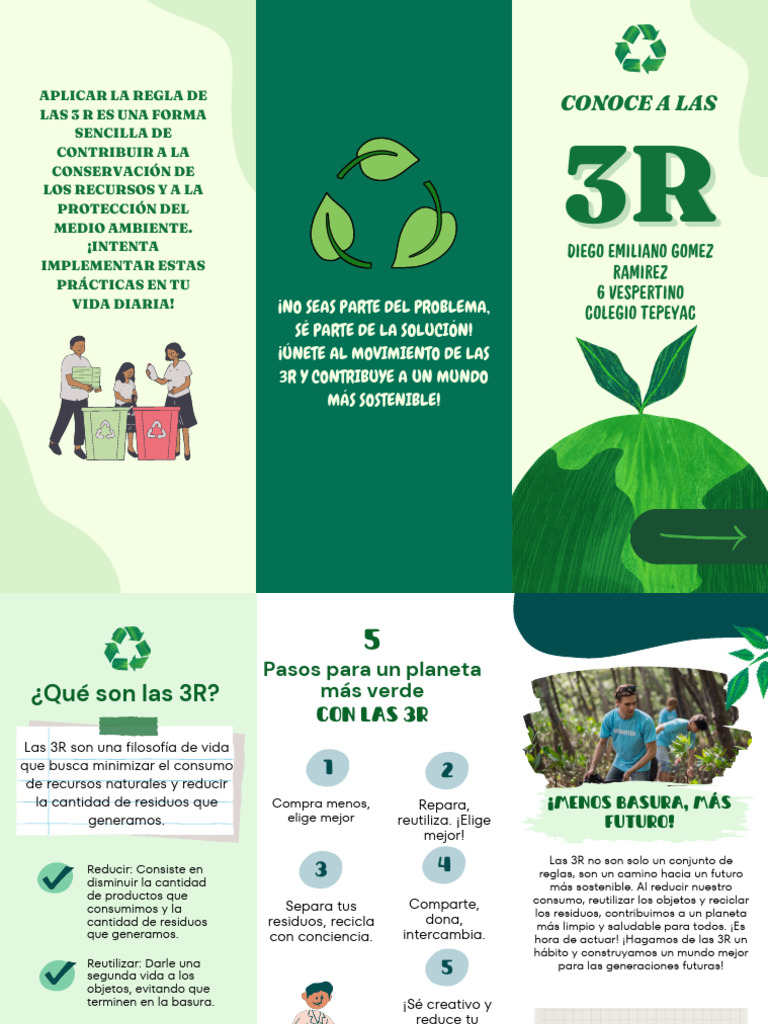 Triptico de Las 3R | PDF | Residuos | Sustentabilidad