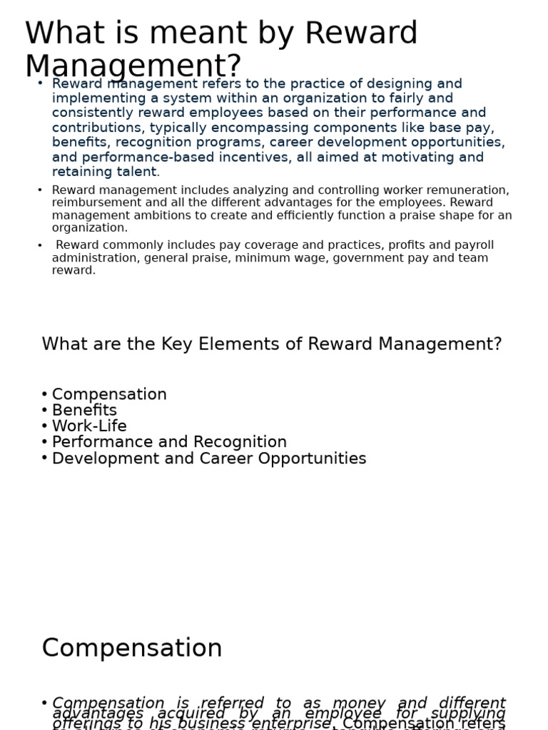 Understanding Reward Management Systems | PDF | Compensation And ...