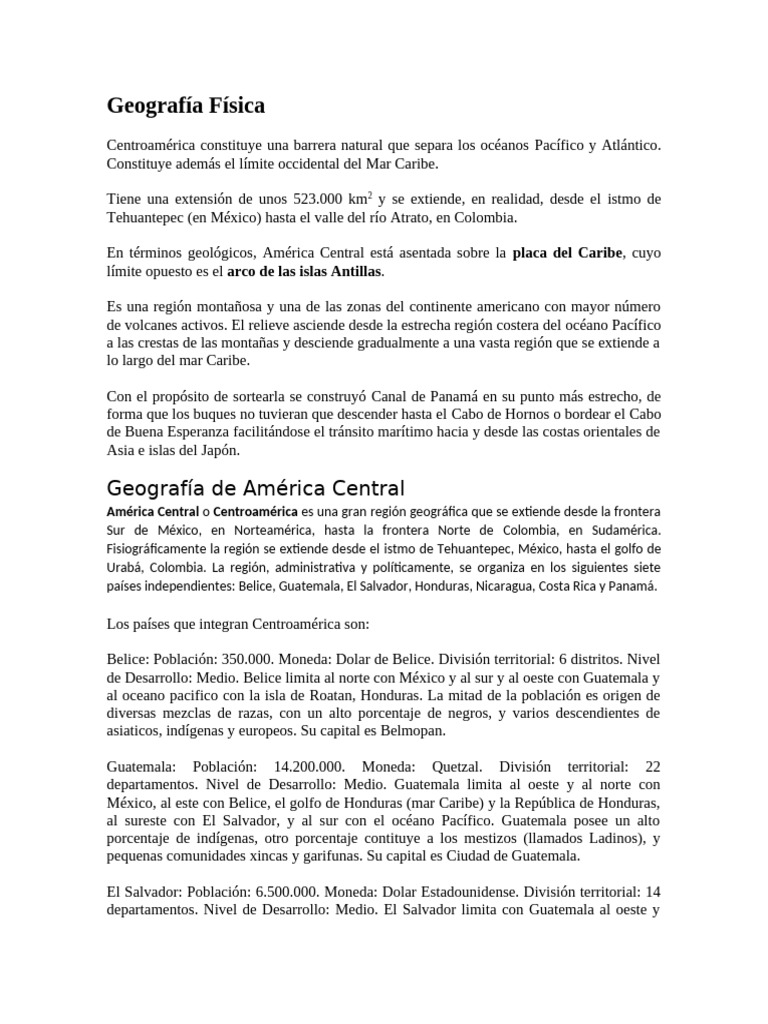 Geografía Física | PDF | Centroamérica | Américas