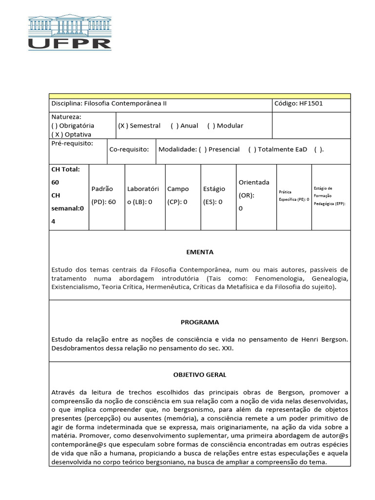 HF1501 Filosofia Contemporanea II 2024 1 Maria - Adriana | PDF | Henri ...
