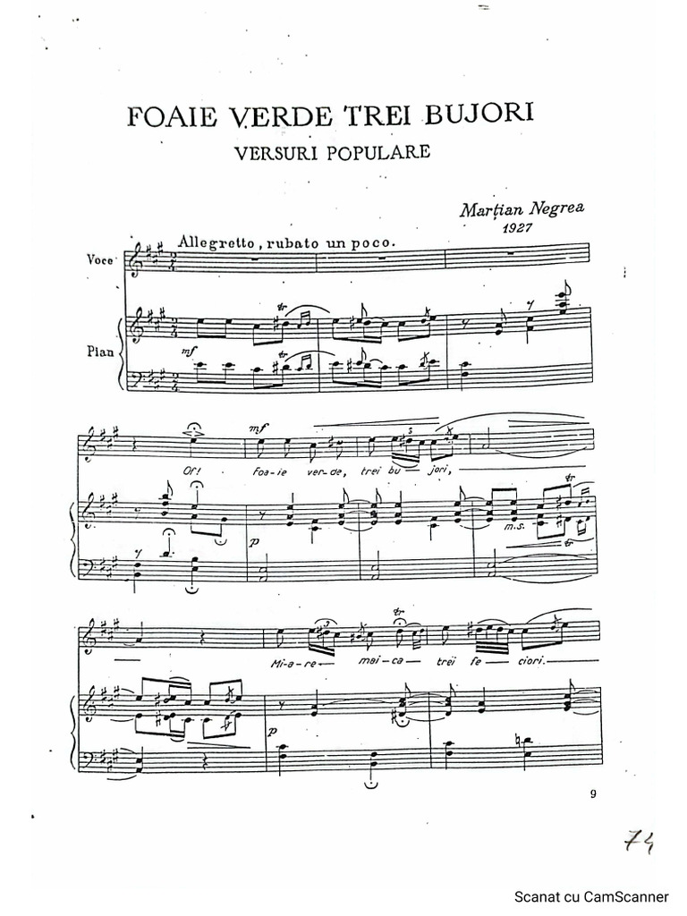 Foaie Verde Trei Bujori - Marțian Negrea | PDF