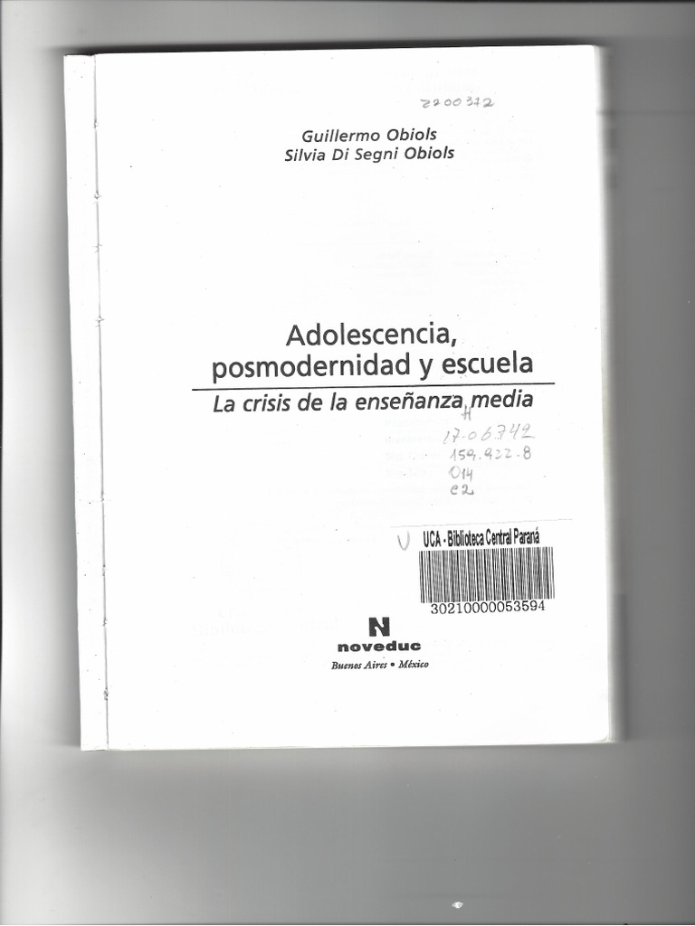 Duelos en La Posmodernidad (Obiols y Obiols) | PDF