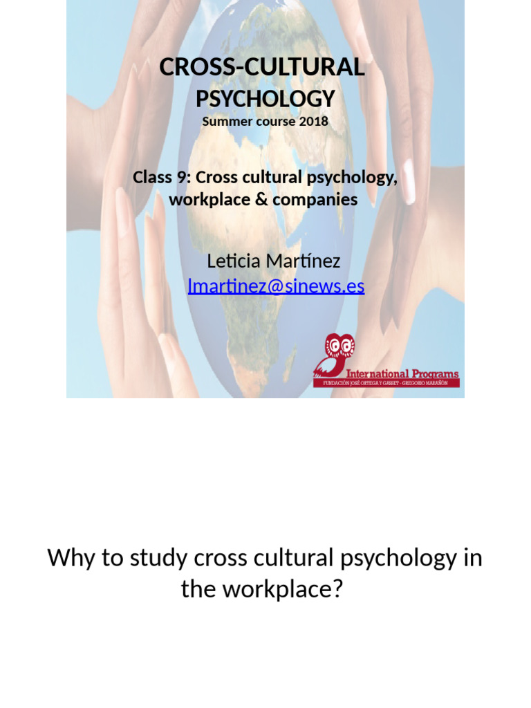 Cross-Cultural Psychology in the Workplace | PDF | Psychology | Stereotypes