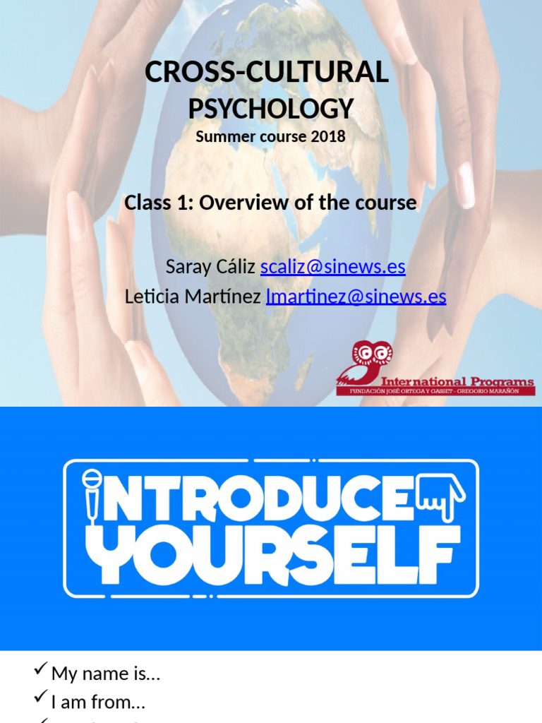 Cross Cultural Class 1 | PDF | Psychology | Attitude (Psychology)