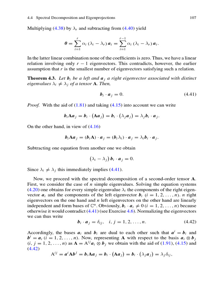 R R Let Be A Left and A Right Eigenvector Associated With Distinct Eigenvalues of A Tensor ...