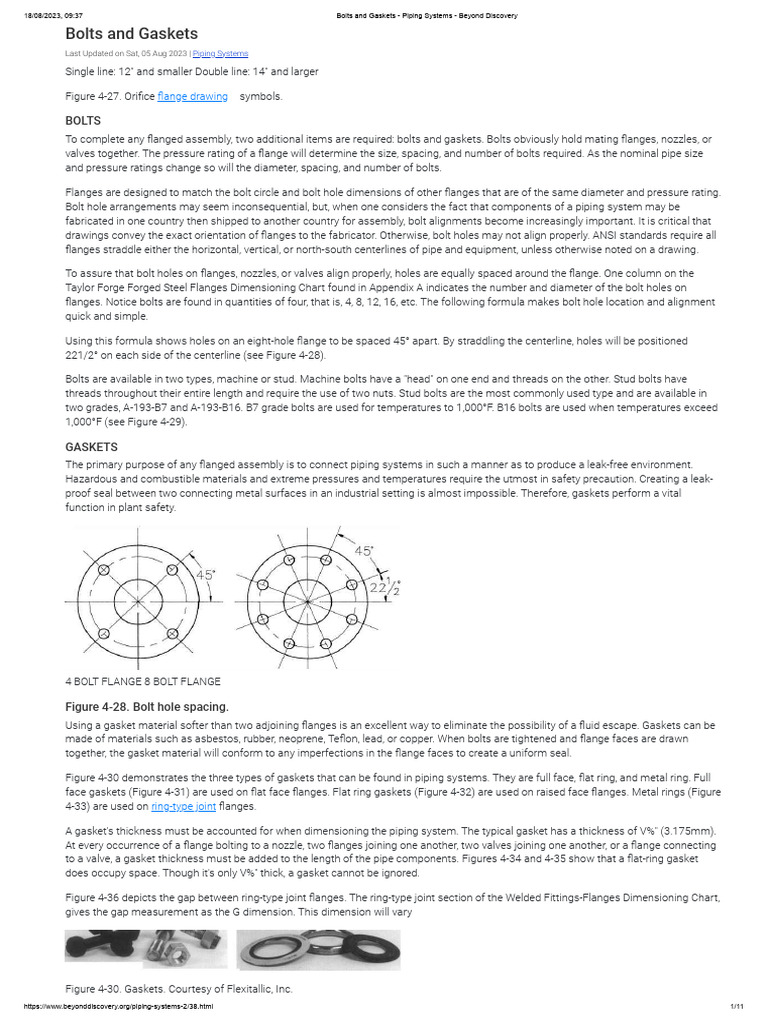 Flange Bolting and Gasket Guidelines | PDF | Screw | Mechanical Engineering
