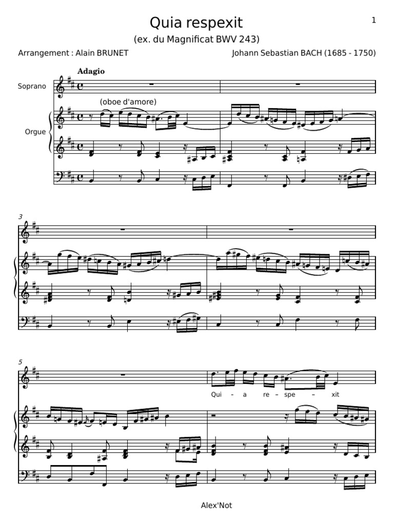 Quia Respexit - Johann Sebastian Bach | PDF | Classical Music | Musical Compositions