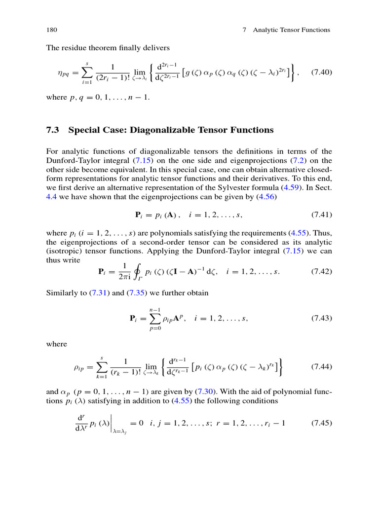 7.3 Special Case: Diagonalizable Tensor Functions: R P Q N | PDF | Pi | Eigenvalues And Eigenvectors