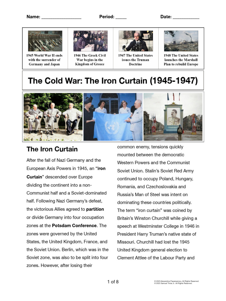 Kami Export - JAYLIN HEWITT - Cold War 1 Worksheet Color | PDF ...