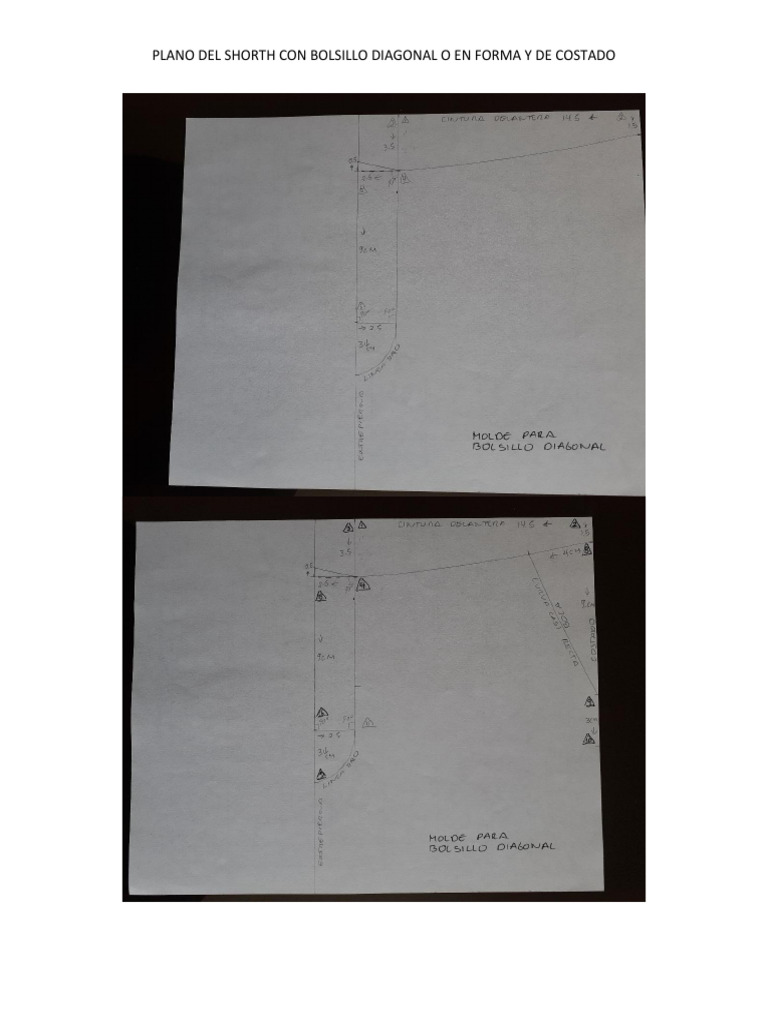 Plano de Shorth con Bolsillo Diagonal | PDF