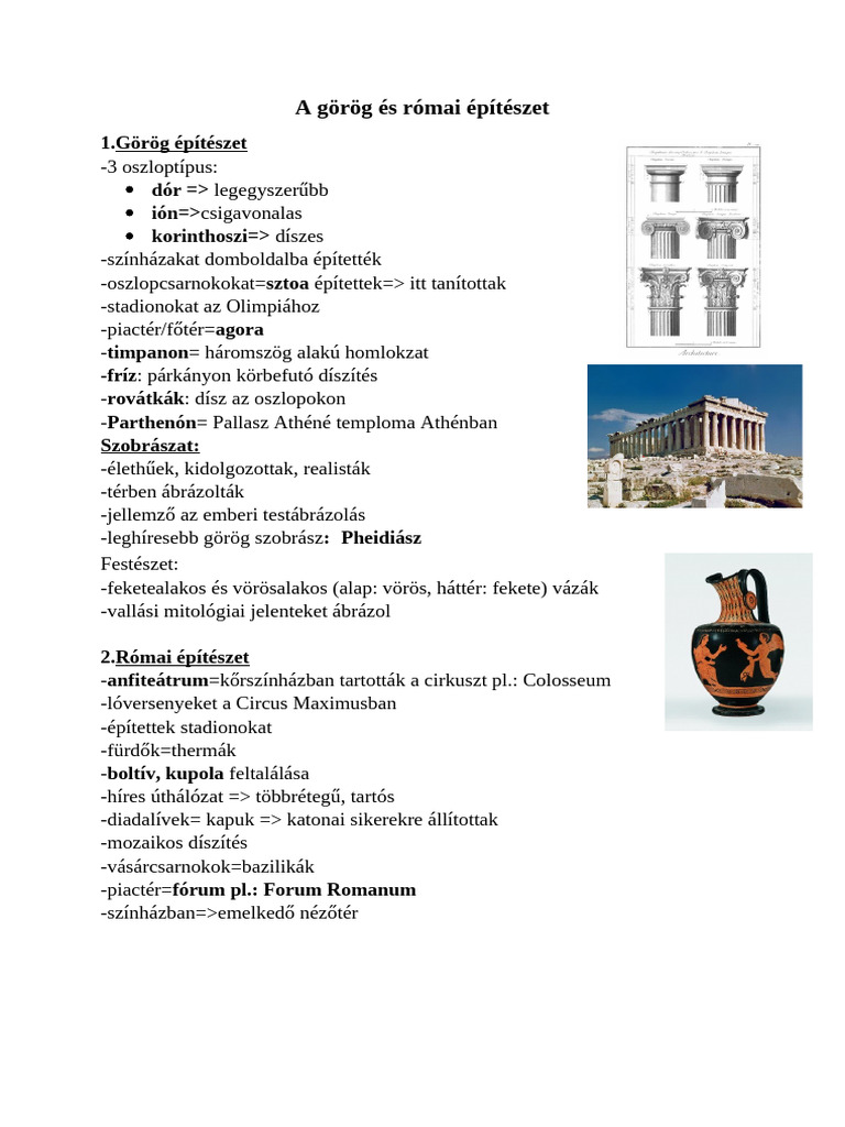 A Görög És Római Építészet | PDF