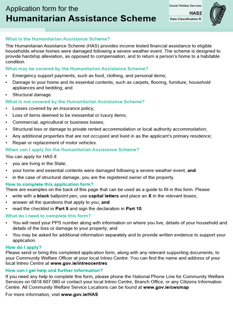 Humanitarian Assistance Scheme Application | PDF | Insurance | Receipt