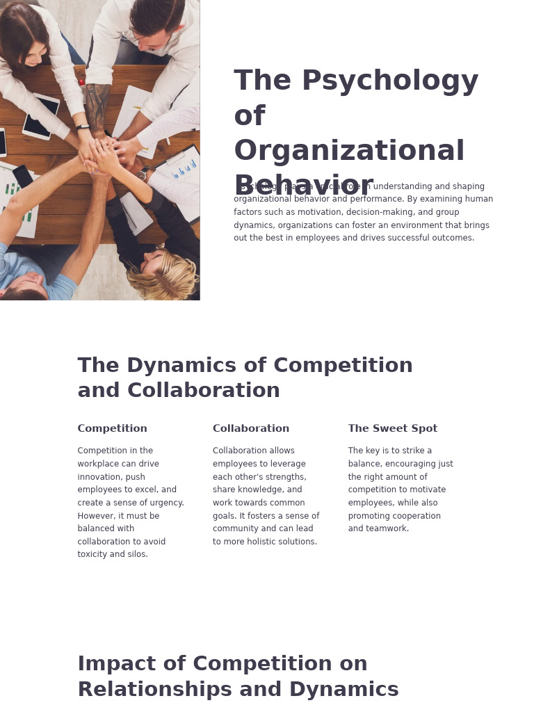 The Psychology of Organizational Behavior | PDF | Incentive | Competition