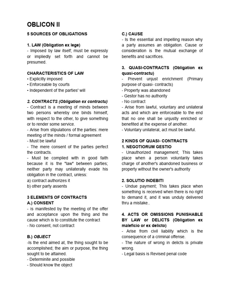 Oblicon Week Ii | PDF | Criminal Law | Indemnity