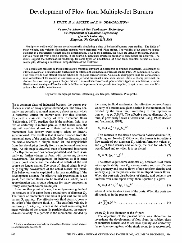 Flow Development in Multiple-Jet Burners | PDF | Nozzle | Turbulence
