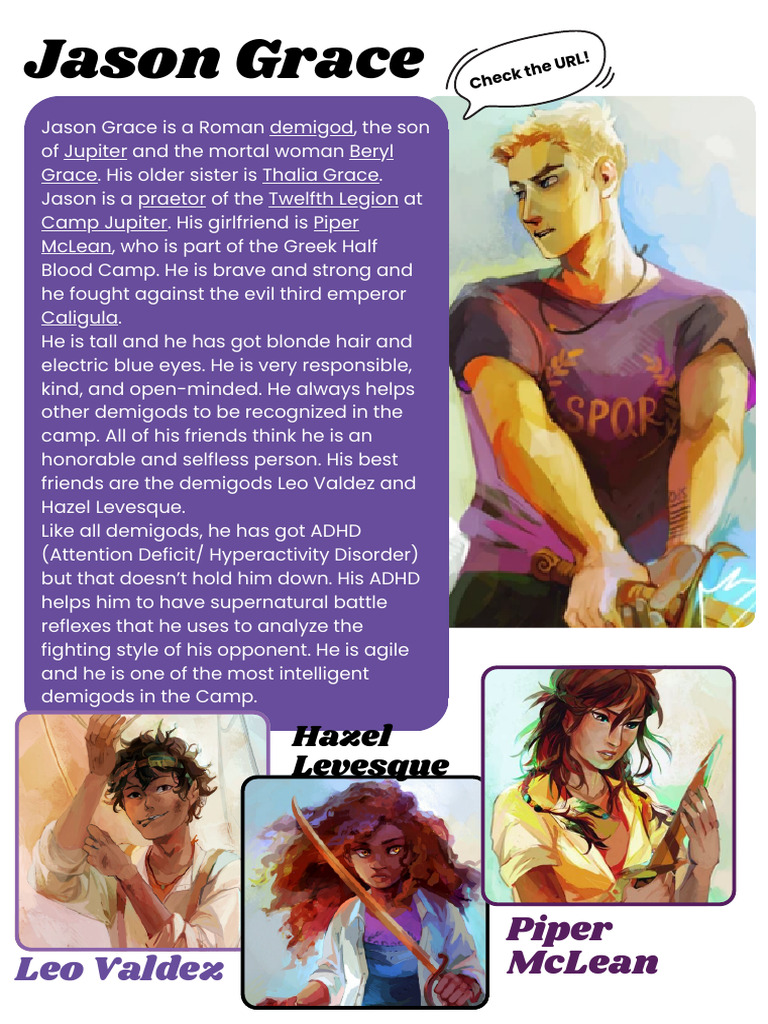 Jason Grace: Roman Demigod Profile | PDF | Rick Riordan