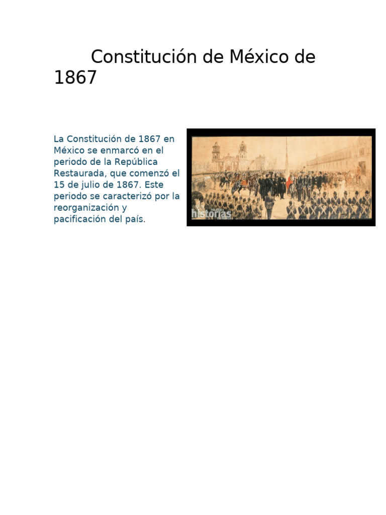 Constitución de México 1867: República Restaurada | PDF