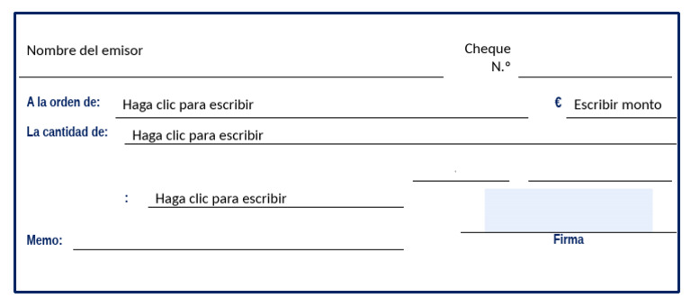 Formato de Cheque para Llenar en Word | PDF