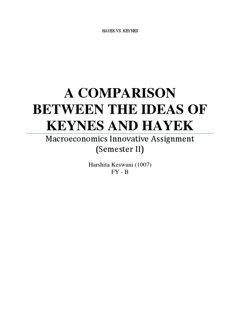 Hayek vs Keynes- A Comparison | Keynesian Economics | Business Cycle