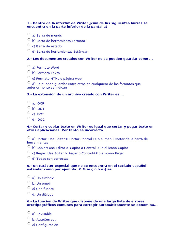 Test Writer Libreoffice | PDF