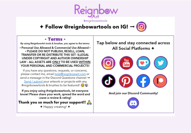 READ ME (Reignbow Art Tools) | PDF