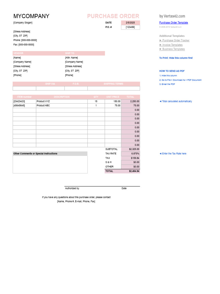 Purchase Order - PurchaseOrder-2 | PDF | Computing