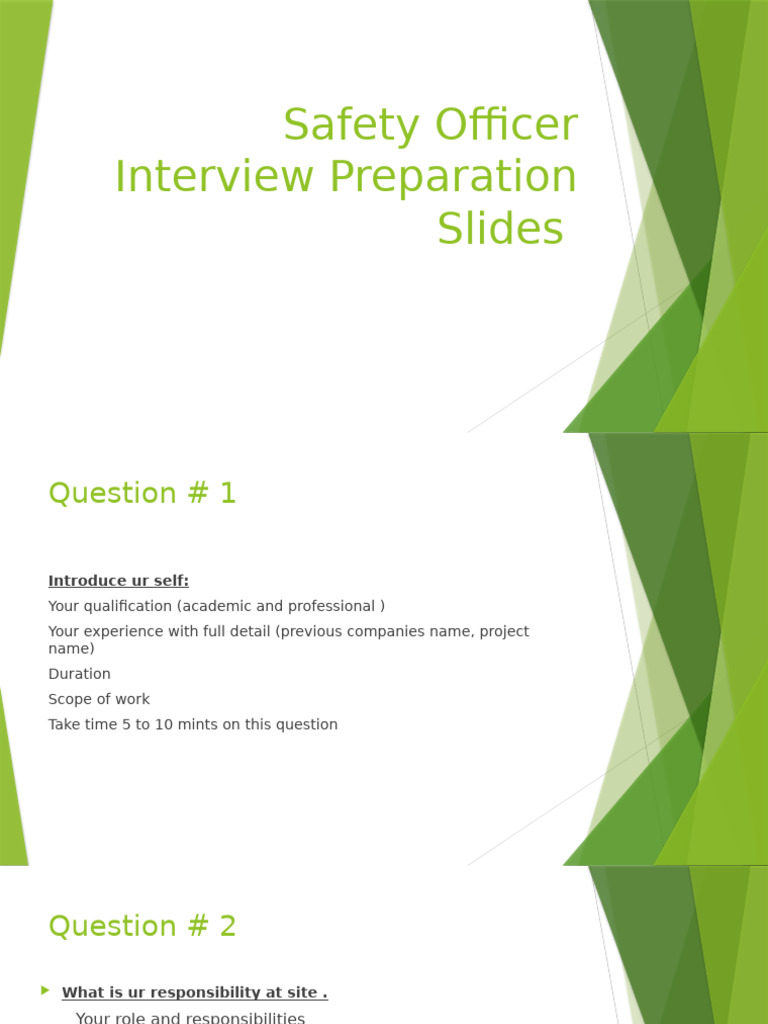 Safety Officer Interview Preparation 11 | PDF | Occupational Safety And ...