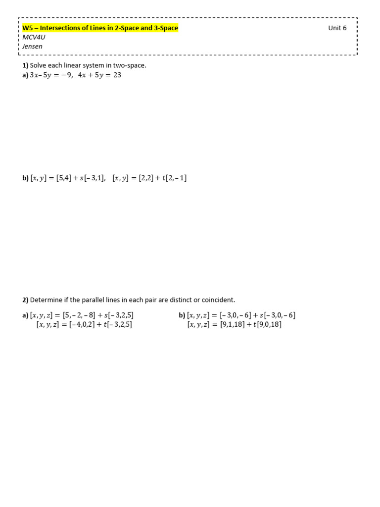 hw5s - Intersections of Lines | PDF