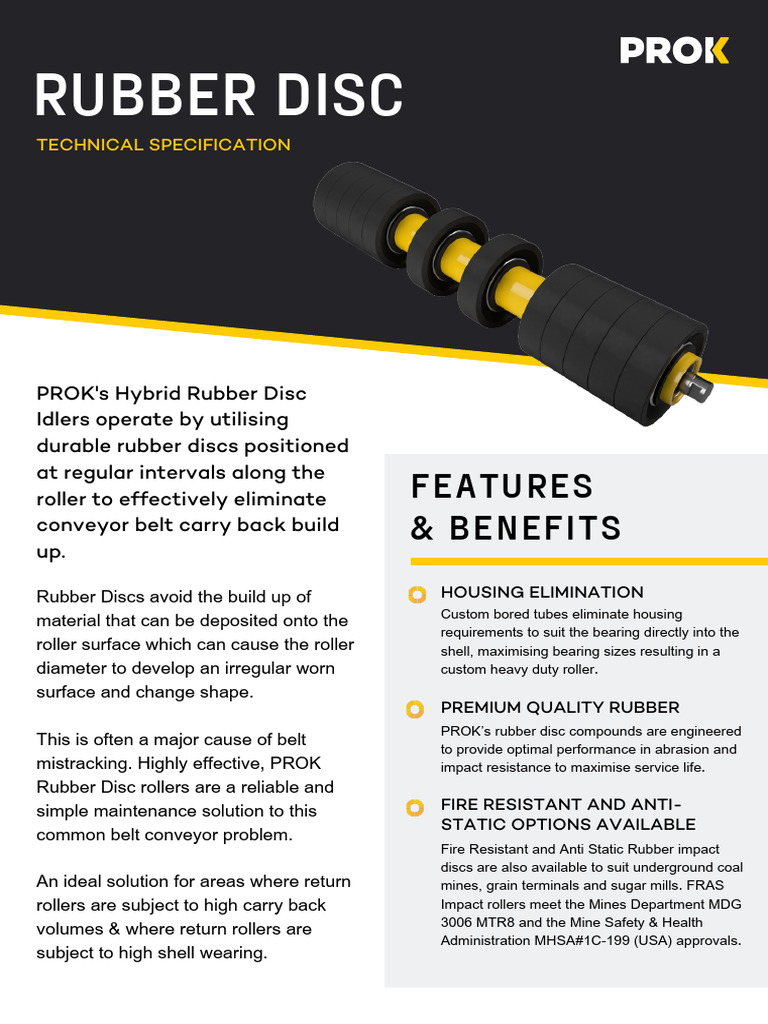 PROK Rubber Disc Roller Brochure | PDF | Mechanical Engineering | Materials
