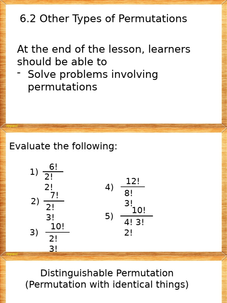 6 2 Distinguishable Circular Permutations 2025 | PDF
