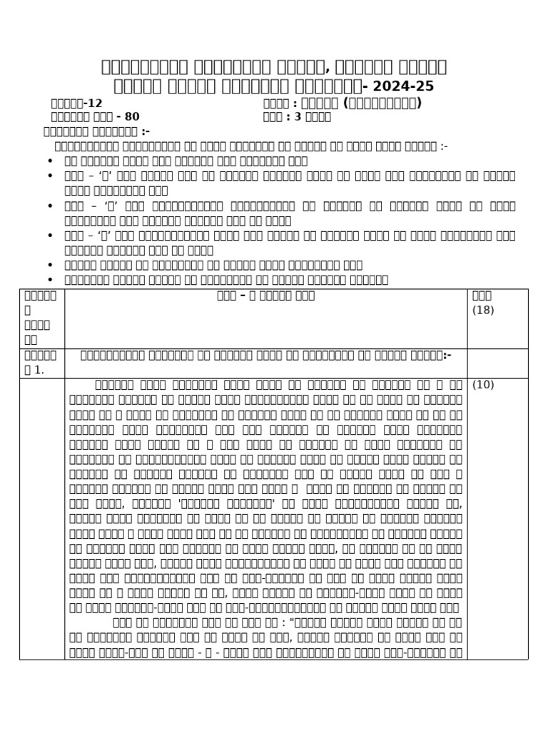 QP Hindi Xii Set2 | PDF
