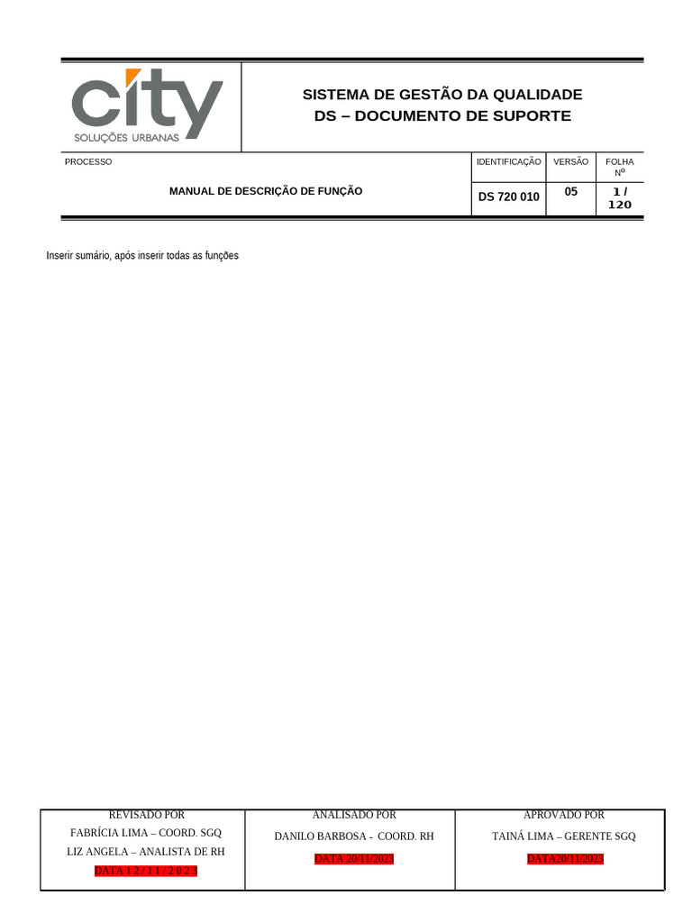 Manual de Descrição de Função: Estagiário e Coordenador | PDF | Gestão ...