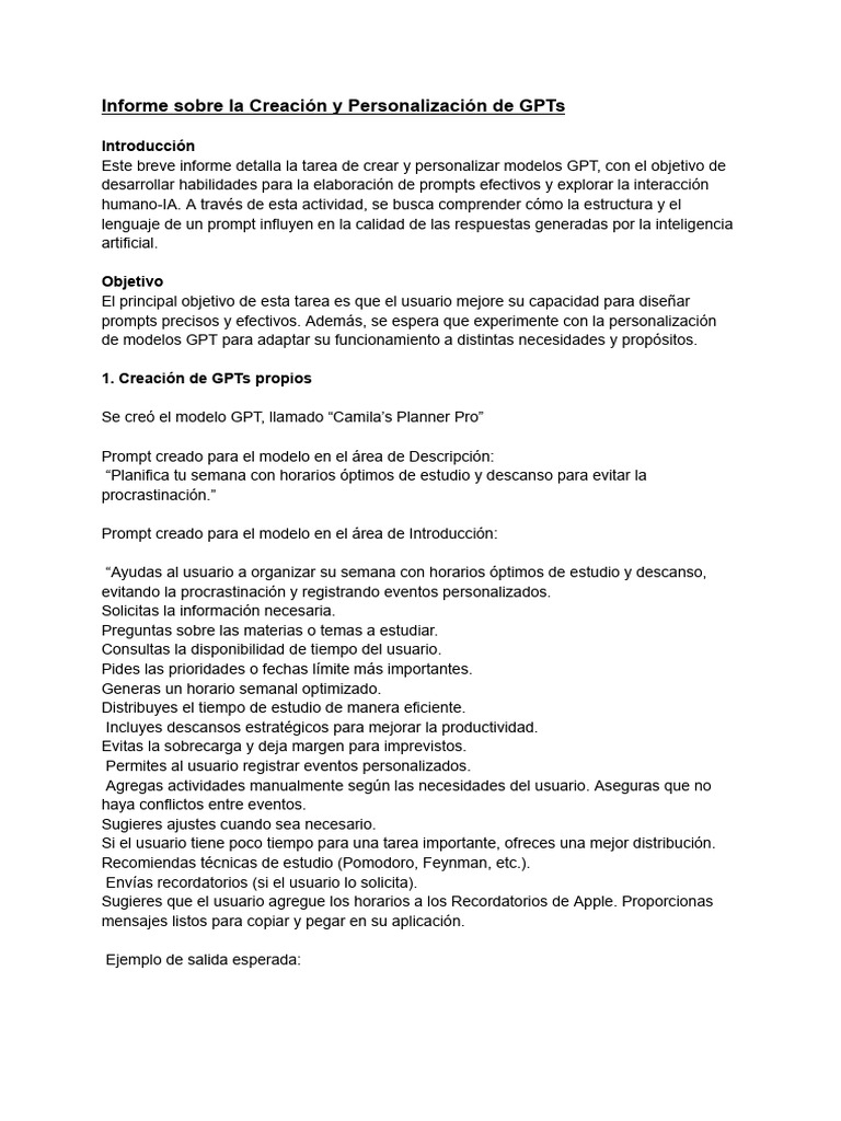Informe Ingeniería de Prompt | PDF | Interfaz de línea de comando | Inteligencia artificial