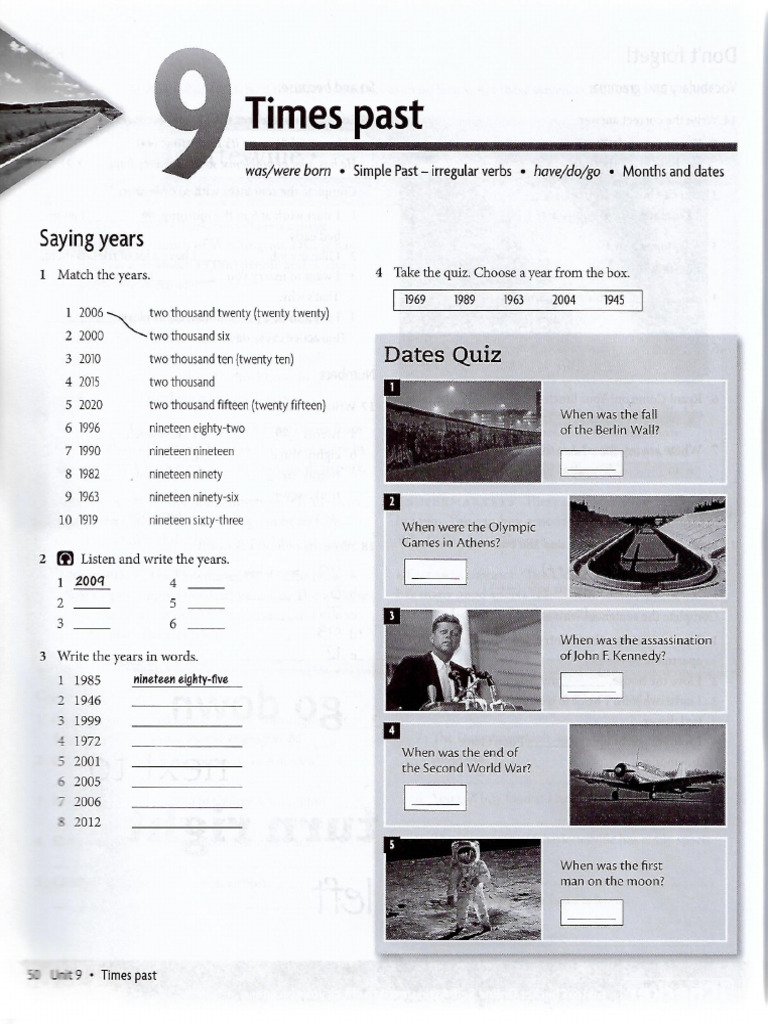 American Headway Starter Workbook Unit 9 | PDF