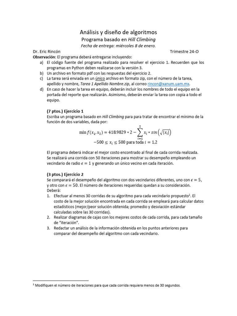 ADA Programa Hill Clmbing Vs Benchmark | PDF | Algoritmos | Ingeniería ...