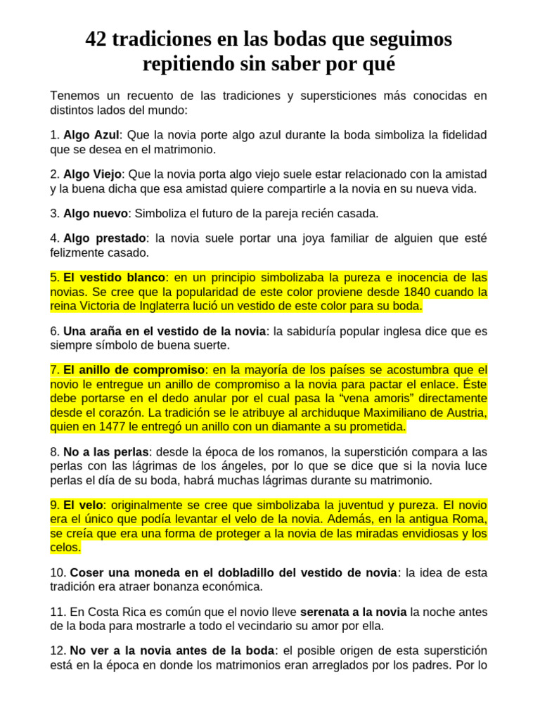 42 Tradiciones en Las Bodas Que Seguimos Repitiendo Sin Saber Por Qué ...