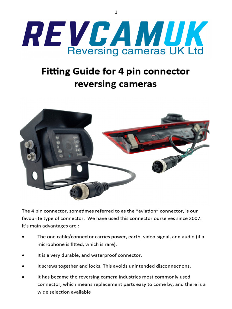 4 Pin Connector Reversing Camera Guide | PDF | Electrical Connector ...